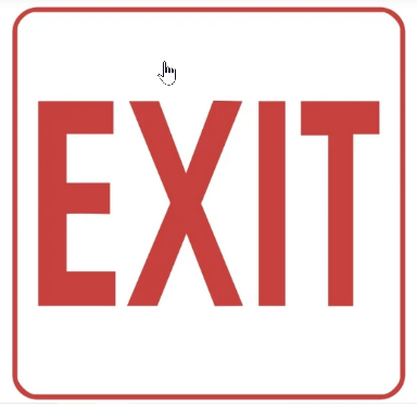 Exit Sign Red ABS Plastic Signage (190mm x 570mm)