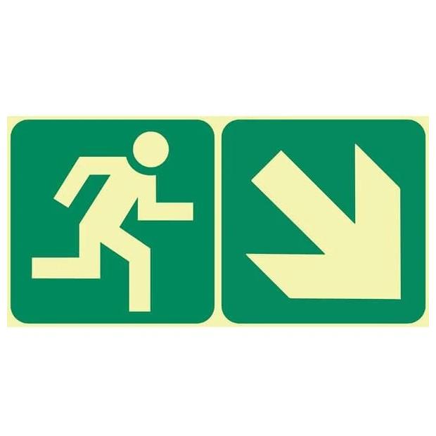 Running Man Right & Diagonal Down Arrow - GP22 - PHT - 380